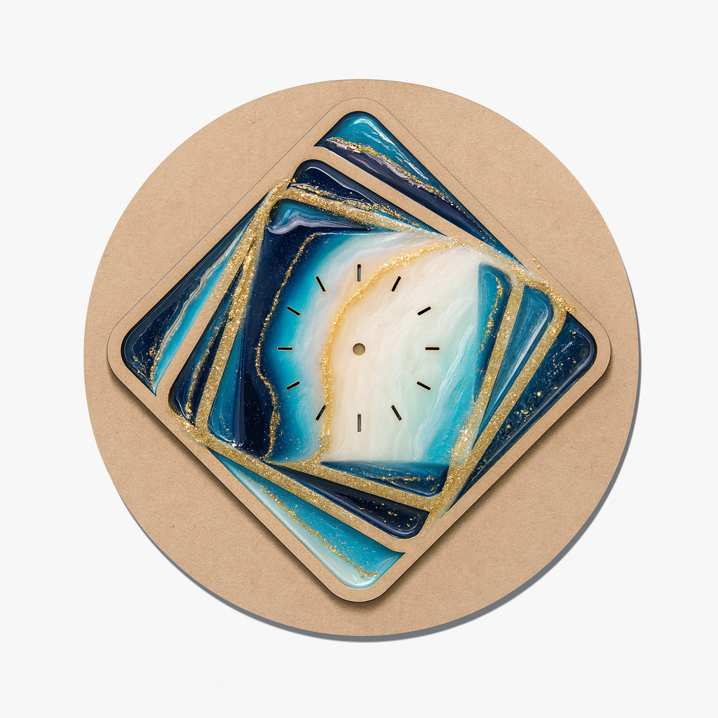 Square Shaped MDF Wall Clock Base 40*40cm — Resinarthub