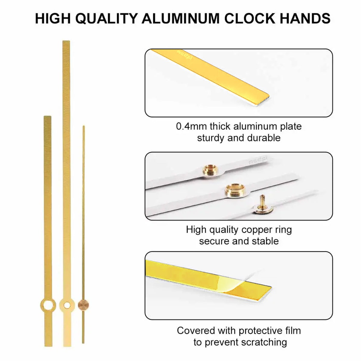 Rectangle Metal Clock Hands/ Needles - Silver and Gold — Resinarthub