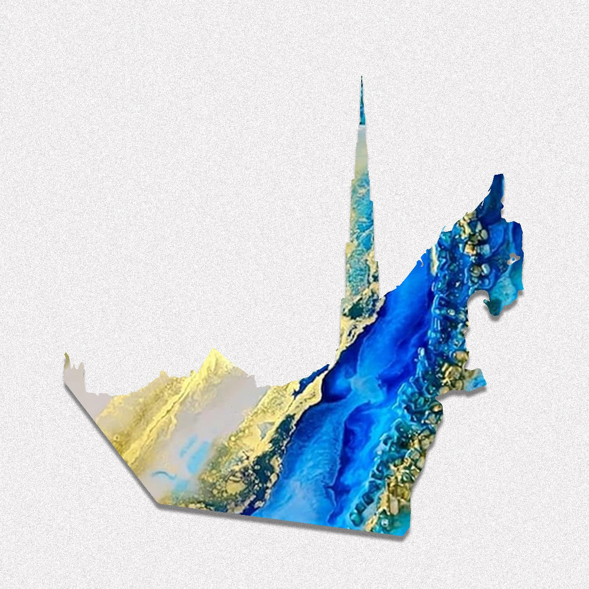 UAE Map with Burj Khalifa Shaped MDF Board for Resin Art — Resinarthub