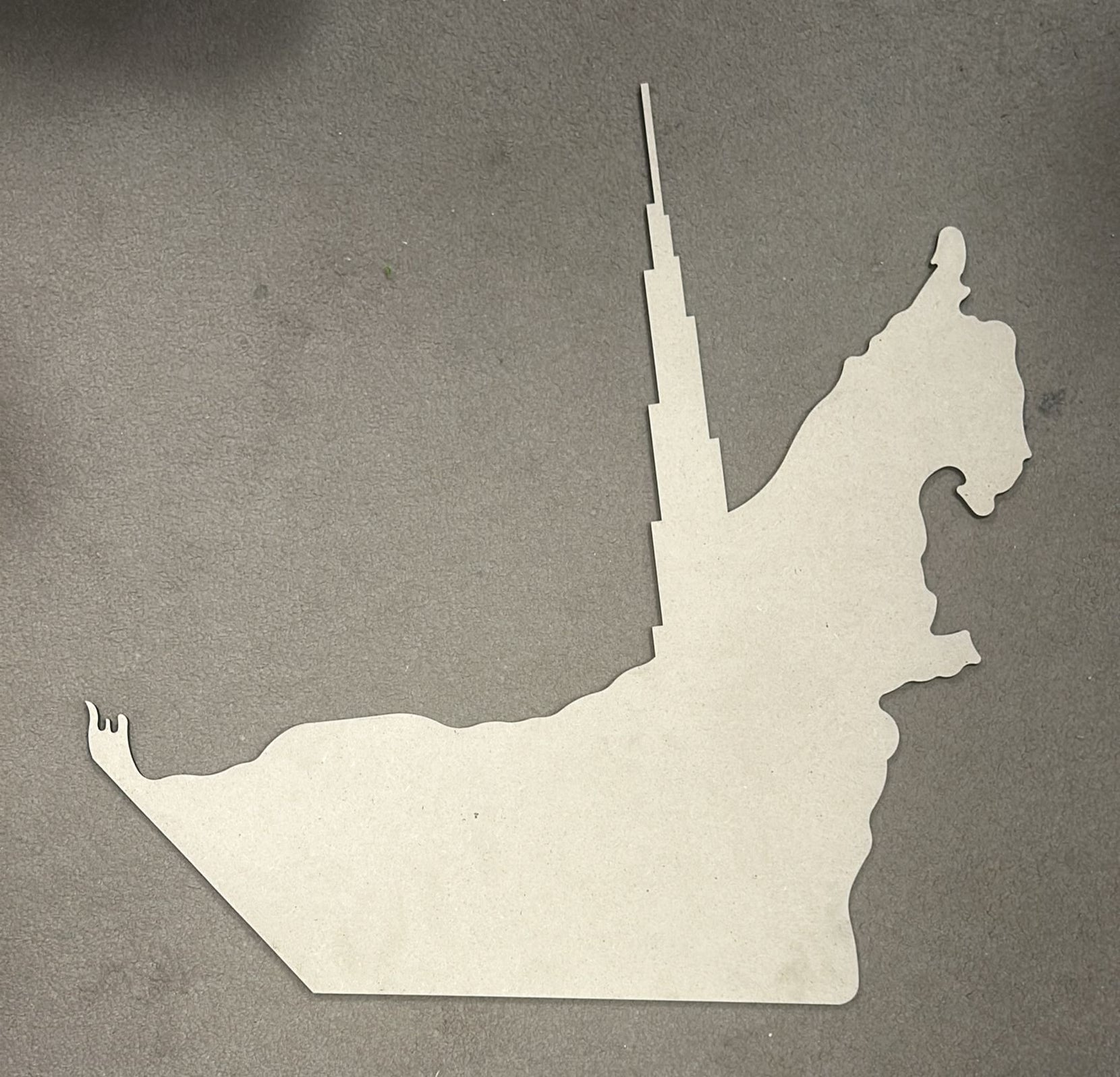 UAE Map with Burj Khalifa Shaped MDF Board for Resin Art — Resinarthub